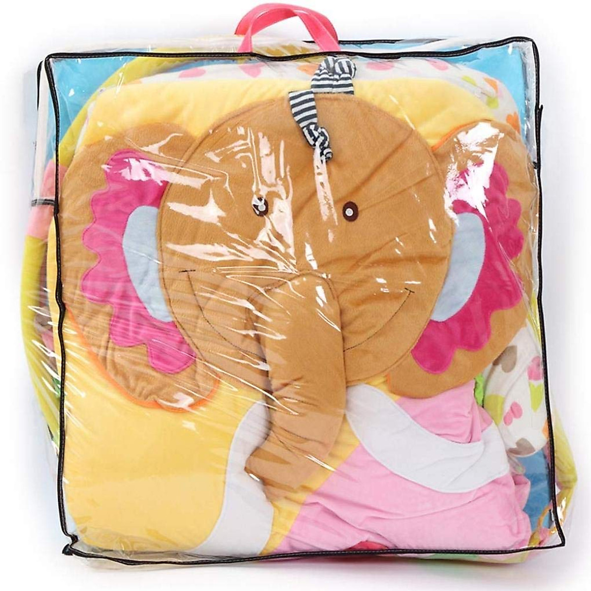 KUANDARM Elephants Pattern Baby Gym Activity Play Mat Fitness Frame with Pendant Toys Infants Activity Centre Newborn Gift, Pink