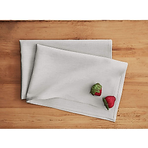 Solino Home Linen Kitchen Towels 17 x 26 Inch – 100% Pure Linen Kitchen/Tea Towels Set of 2 – Handcrafted from European Flax and Machine Washable – Soft Grey