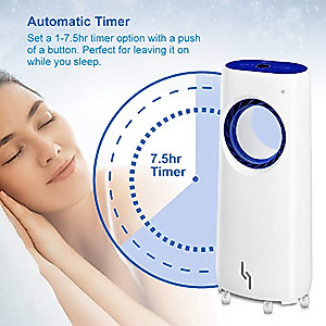 COOLS UP TO 7° F - Evaporative Cooling Fan, Portable Personal Air Cooling with Humidifier Water Tank. Includes Remote, Ice Packs, and 360° Caster Wheels. BUY FROM AN AMERICAN SMALL BUSINESS!