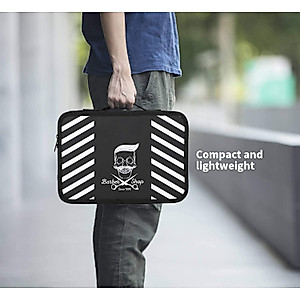 Segbeauty Barber Carrying Case, 11.8 x 8.5in Hair Styling Travel Tool Bag, Professional Salon Hair Cutting Grooming Kit Storage Organizer for Clippers, Scissors, Barber Supplies