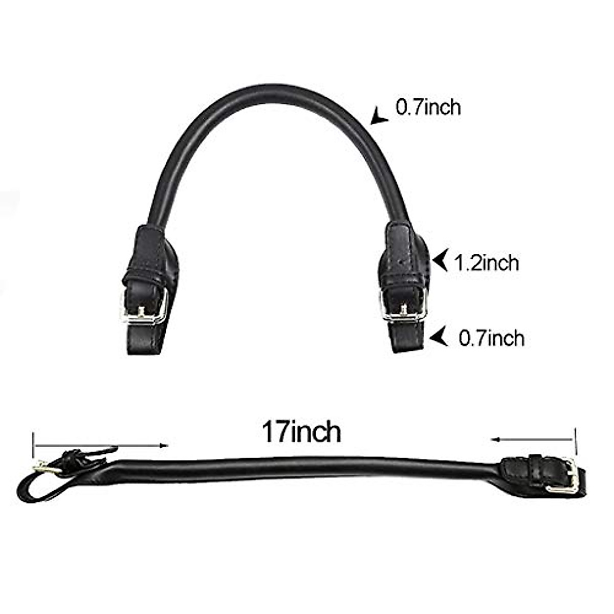 123Arts Handbag Straps Leather Replacement Interchangeable Shoulder Straps for Handbags Purse,1 Pair,17 Inches
