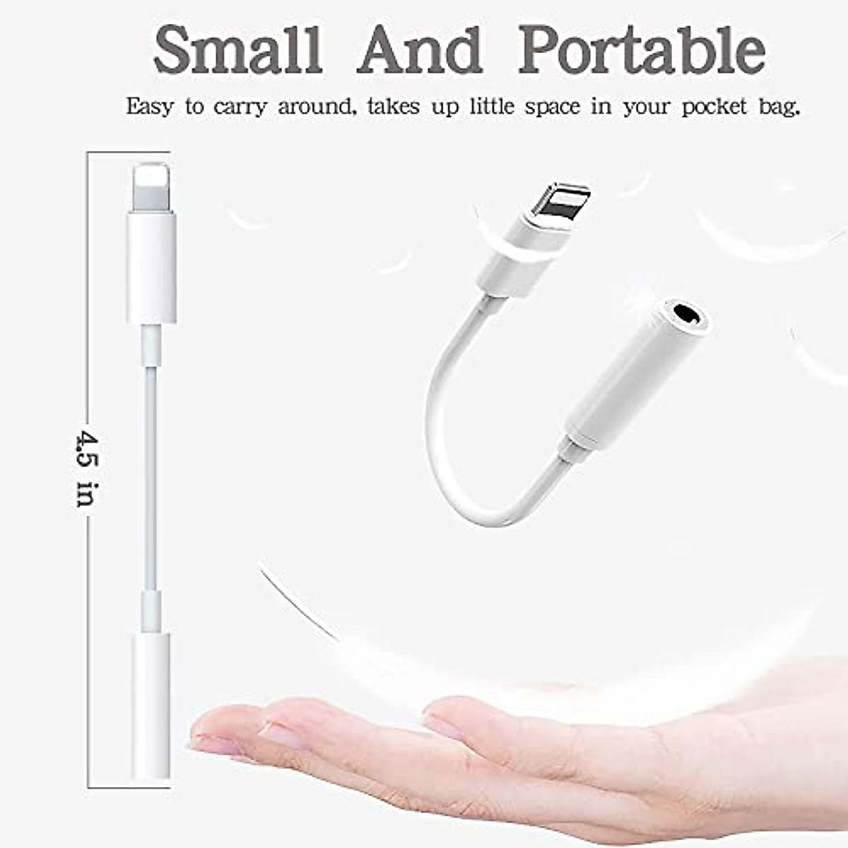 Apple MFi Certified 2 Pack Lightning to 3.5mm Headphone Aux Audio Jack Adapter, Aprolink iPhone Dongle Cable Earphones Headphones Converter Compatible with iPhone 12 12 Pro 11 11 Pro X XR XS Max 8 7