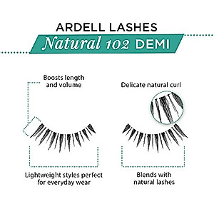 Ardell Natural Lashes False Eyelashes 102 Black Demi (4 pack)