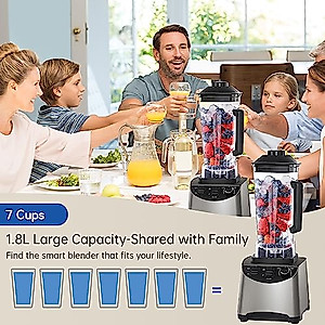 Professional Blender with 1400-Watt, 2 Modes Countertop Smoothie Maker Blender with 1.8L BPA-free Food Container, 6 Stainless Steel Blades Personal Kitchen Blender for Fruits Shakes and Smoothies