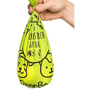 My AlphaPet Compostable Dog Poop Bags - Cornstarch Earth Friendly - Highest ASTM D6400 Rated - 120 Count 8 Unscented Refill Rolls - Large Size 9 x 13 Inches - Leak Proof Doggie Waste Bags