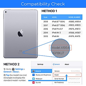 iPad Keyboard Case for iPad 2018 (6th Gen) - iPad 2017 (5th Gen) - iPad Pro 9.7 - iPad Air 2 & 1 - Thin & Light - 360 Rotatable - Wireless/BT - Backlit 10 Color - iPad Case with Keyboard (Black)