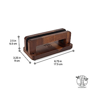 S&A WOODCRAFT Brown Acacia Wood Vertical Laptop Stand, Adjustable Wooden Laptop Holder, Non-Slip Laptop Dock Compatible with Apple MacBook, Microsoft Surface, Gaming Laptops, IPad, Tablets