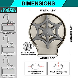 Metal Glass Rinser for Kitchen Sink - Cup Washer, Glass Washer for Sink, Glass Cup Cleaner Sink Attachment, Cup Rinser for Bar Sink, Brushed Nickel