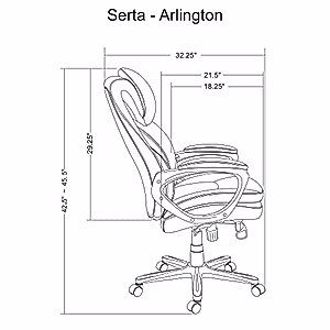 Serta® Smart Layers™ AIR Arlington Executive Chair, Leather, Black/Pewter