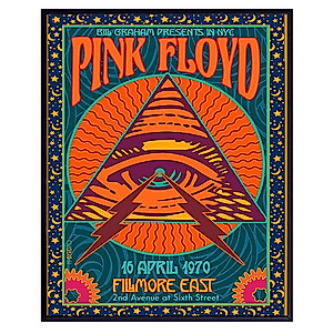 Concert Posters - 8x10 Retro Vintage Music Poster - Pshycadellic Room - Wall Art for Teen Room Decor, Bedroom, Dorm - Music Gifts - Comfortably Numb, Dark Side of the Moon - Trippy Wall Decor