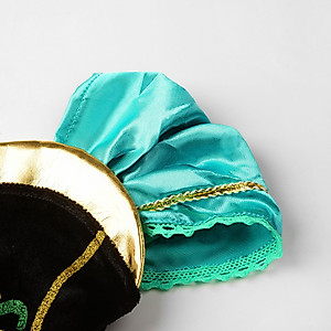 JerrisApparel Girls Princess Costume Snow Party Halloween Cosplay Fancy Dress (7, Green with Accessories)