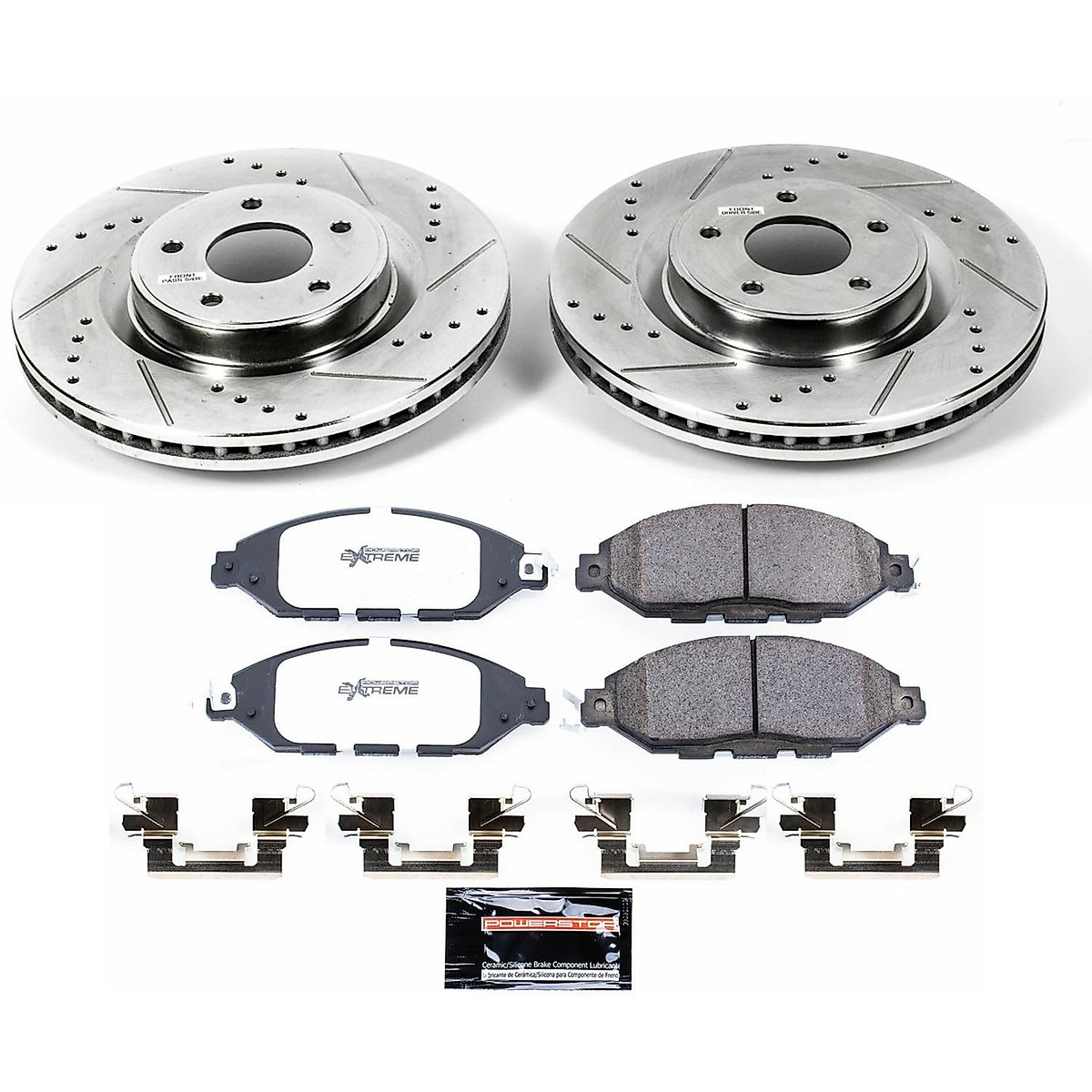 Power Stop K6496-36 Front Z36 Truck & Tow Brake Kit, Carbon Fiber Ceramic Brake Pads and Drilled and Slotted Brake Rotors For 2014-2019 QX60 | 2015-2022 Murano | 2013-2017 2018 2019 Pathfinder