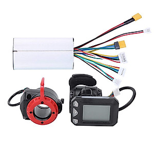 5.5inch LED Display Controller Electronic Bike Brake Controller Carbon Fiber Aluminum Alloy Three Piece for E Bike(Controller + Throttle + Brake)