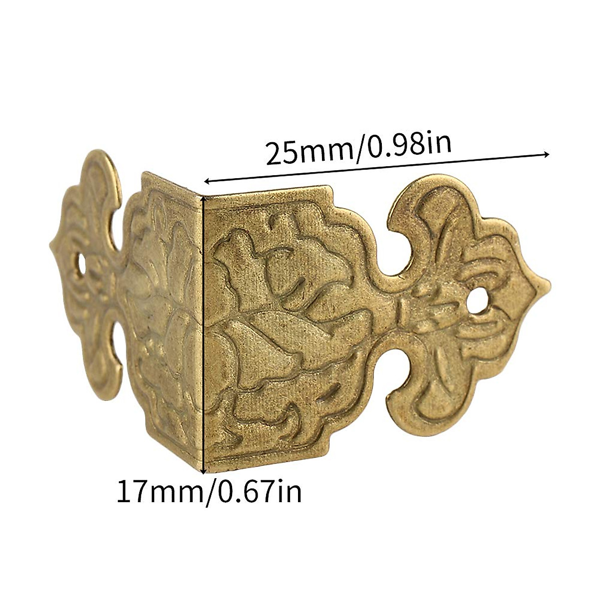 GTHER 12PCS Vintage Decorative Box Edge Corner Cover Guard Protector with Screws for Wooden Jewelry Box Case Photo Frame Chest Trunk Table Cabinet Furniture