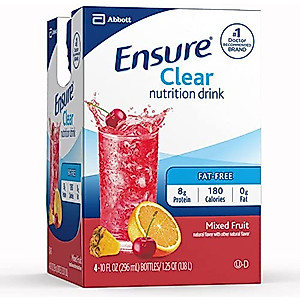 Ensure Clear Nutrition Drink Bottles Mixed Fruit, 10 Fl Oz (Pack of 4)