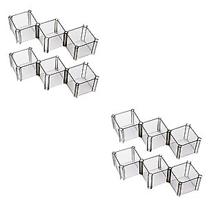 NOLITOY Desk Drawer 12 pcs Practical Holder Drawer Socks Container Grey Lattice Underwears Storage Home Type Organizer for Socks Storage Container