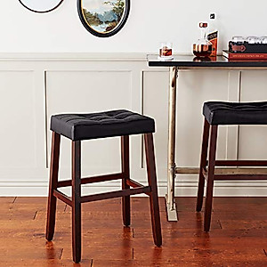 Crown Mark 2987 Kent Saddle Chair, Black, 2 Per Box