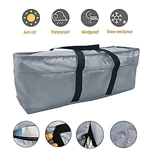 Yolaka Patio Cushion Storage Bag with Zipper and Handle for Outdoor Furniture Cushion 50 x 15 x 25 Inch Gray Waterproof