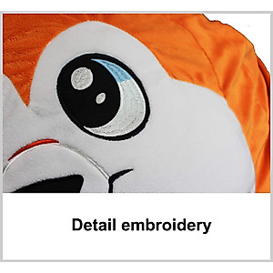 Roomganize Extra Large Animal Bean Bag Chair Cover and Soft Toy and Linen Storage Organizer for Room Decor (Fox)