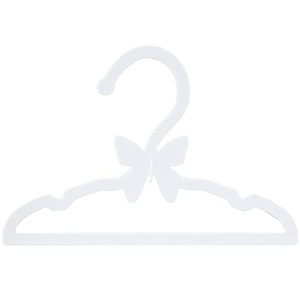 Doll Clothes Hangers for 18" Dolls -Set of 12 White Butterfly Hangers- Unique Design American Outfit Accessory Coat Hangers, Holds Shirt, Pants, Skirt - Gifts for Girls Kids Birthday