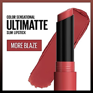Maybelline Color Sensational Ultimatte Matte Lipstick, Non-Drying, Intense Color Pigment, More Blaze, Terracotta Rose, 1 Count