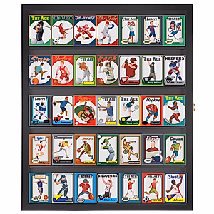 Americanflat 24x31 Baseball Card Display Case Lockable - Holds Up to 35 Collectible Cards - All-Star Collection - Wall Mount Trading Card Display Frame with Polished Plexiglass - Black Finish