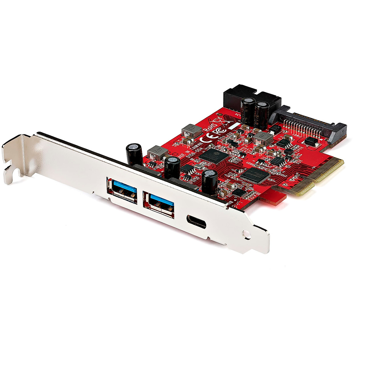 StarTech.com 5-Port USB PCIe Card - USB 3.2 Gen 2 (10Gbps) PCIe Card w/ 1x USB-C & 2x USB-A - 1x 2 Port IDC (Internal 5Gbps USB Header Expansion) - USB C PCI Express Controller Card, TAA