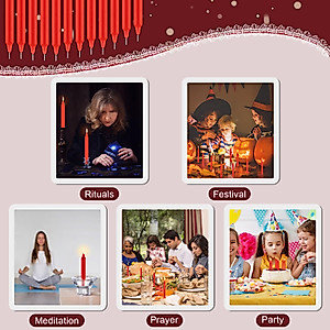 Tobeape Red Candles Set of 24, 4" Red Spell & Chime Candles, Unscented Mini Taper Candle for Witchcraft, Wiccan Altar, Magic Tools, Rituals, Prayer, Meditation and Christmas Party Decoration