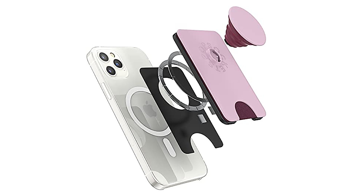 PopSockets Phone Wallet with MagSafe Grip - Blush Pink