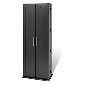 Black Grande Locking Media Storage Cabinet with Shaker Doors