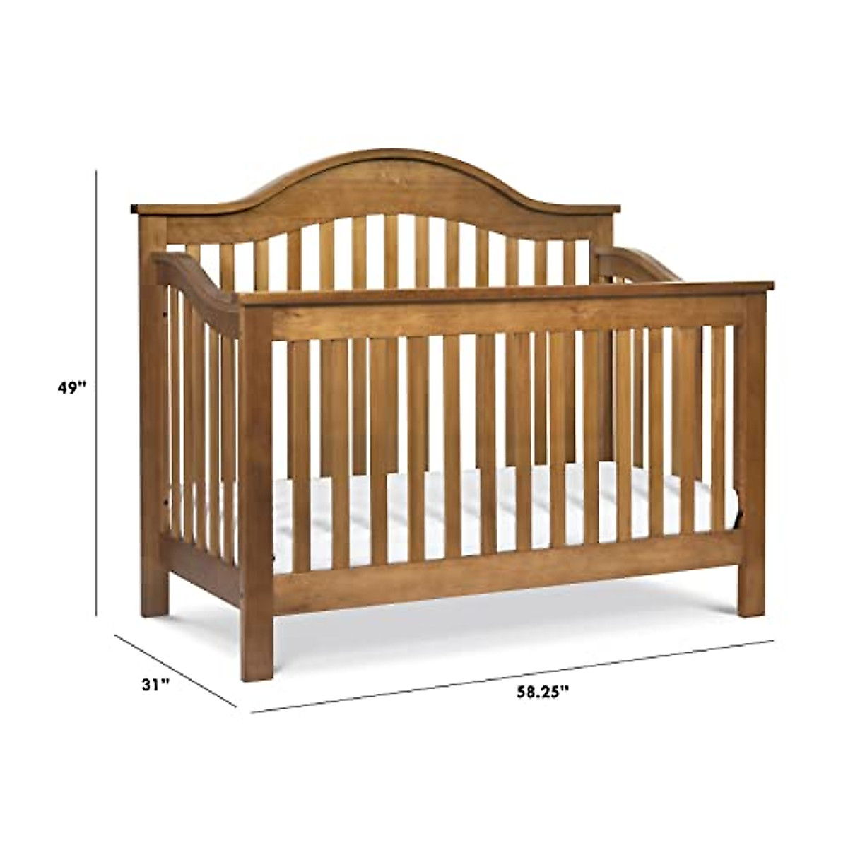 DaVinci Jayden 4-in-1 Convertible Crib in Chestnut, Greenguard Gold Certified