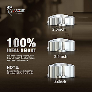 MZS Front Leveling Kit 3" Lift Suspension Strut Spacers Compatible with Tundra 1999-2006 | Sequoia 2000-2007 2WD 4WD Silver