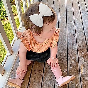 YanJie 4.5'' Bow Baby Girls Nylon Headbands Newborn Tied Bows Handmade Hair Bows Hairbands Hair Accessories for Newborn Infant Toddlers Kids 10 Pcs