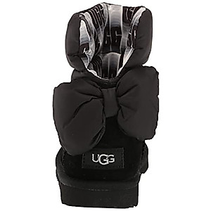 UGG Girls K Bailey Bow Maxi Fashion Boot, Black, 7 Toddler