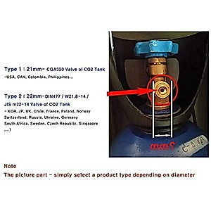 Farwind Home Use Soda Refill Bottle CO2 Cylinder Cartridges, Adapter Refills Connector Kit CGA320 to TR21-4, Thread Set Replacement Accessories for Soda Machine Tank, Gold