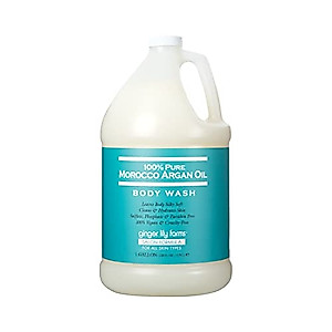 Ginger Lily Farms Salon Formula 100% Pure Morocco Argan Oil Body Wash for All Skin Types, 100% Vegan & Cruelty-Free, 1 Gallon (128 fl oz) Refill
