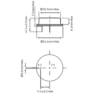 OmniCel ER22G68 3.6V 0.4Ah Bel Cell Waffer Lithium High Energy Battery Replaces Tadiran TL-4986 TL-5186 For Use With OBU Tollgate Reading Device, Security Alarm, Computer Remote Sensors,Tracking Buoys