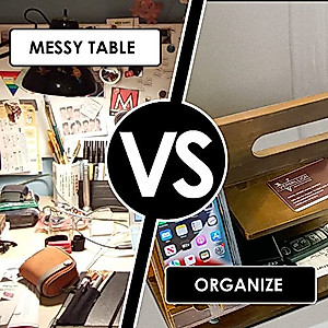 GOODTILA Nightstand Wooden Docking, Ash Wood Tray, Bedside Nightstand Organizer, Hand Crafted Wood Phone Docking, Valet Tray for Men, Husband Gift Idea