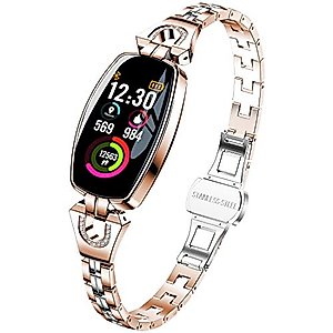 Pard Delicate Women Smart Watch, Heart Rate Blood Pressure Fitness Tracker for Ladies, Gold