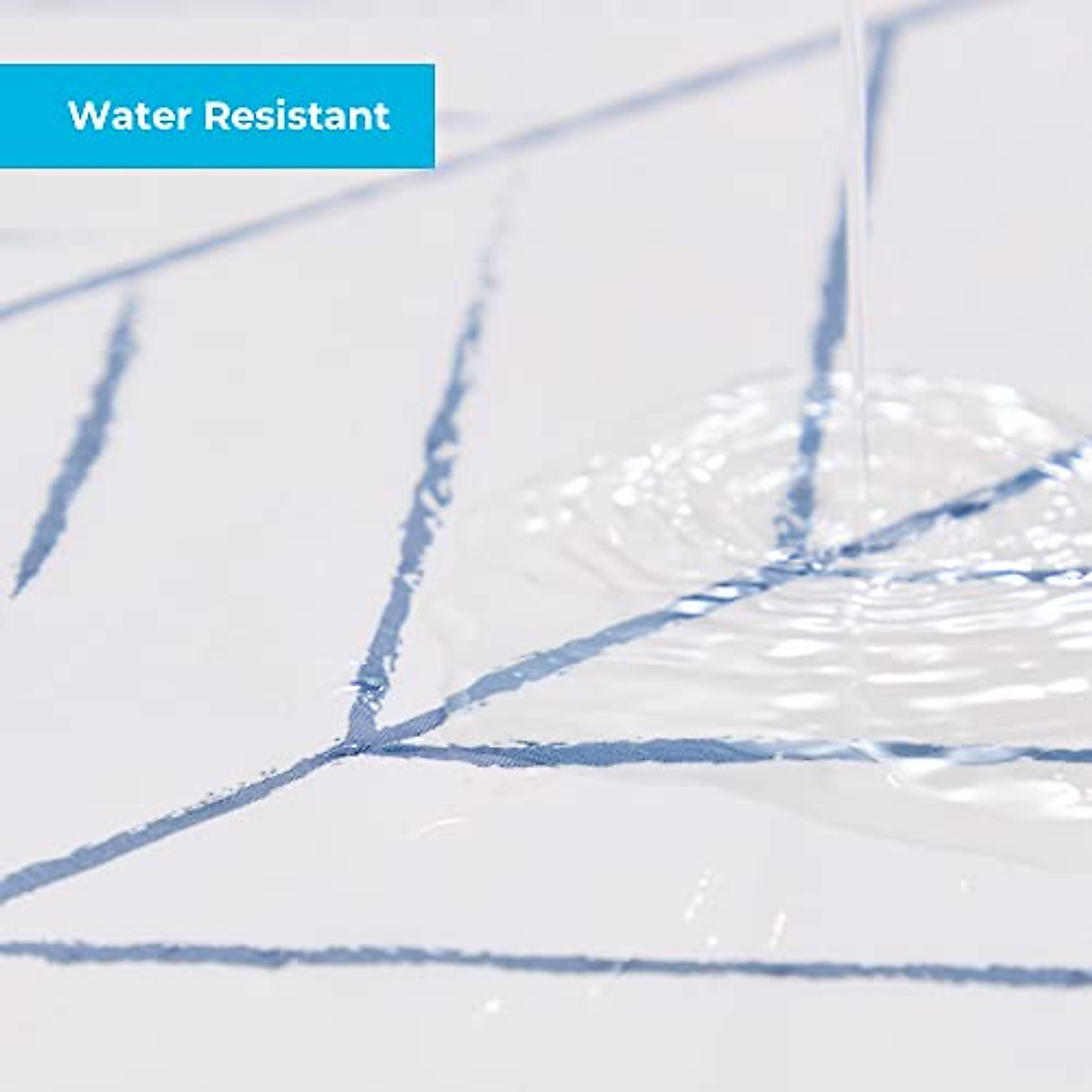 Linenspa Blue Herringbone Shower Curtain –Water Resistant, Wrinkle Resistant, Machine Washable, Polyester Shower Curtain - Dorm Room Essentials 72 x 72