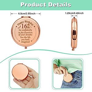 Sweet 16 Birthday Gifts for Girls Inspirational Gift for Her Compact Makeup Mirror for Friend Sister 16 Year Old Girl Gifts Happy 16th Birthday Gifts for Niece Daughter Travel Makeup Mirror