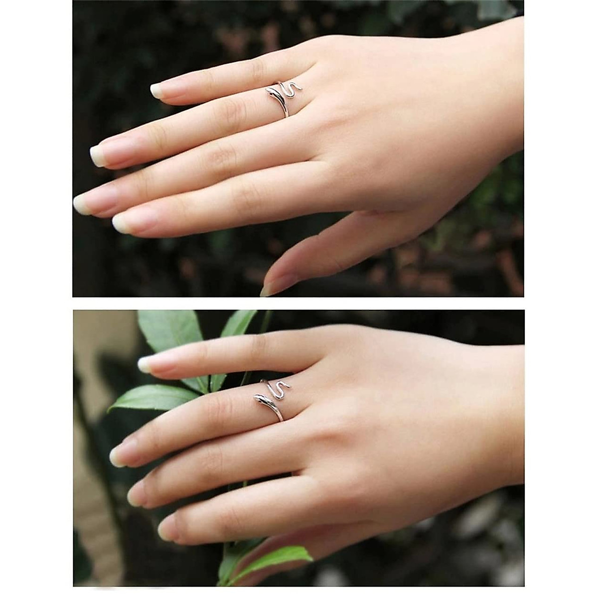 Silver Snake Shape Opening Finger Ring Adjustable Women Jewelry Party Gift New Released