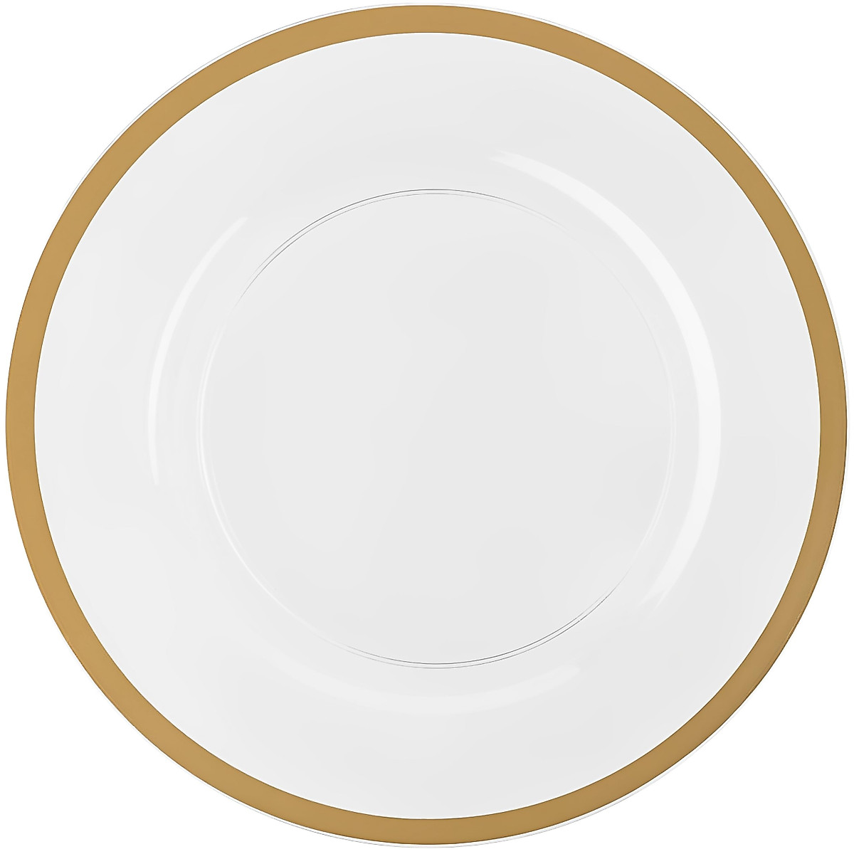 Elegant Gold Rimmed Plastic Charger Plates - 13" (Pack of 4) - Elegant & Durable for Entertaining, Dining, and Decor
