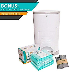 4 Pack Diaper Refill Liners – Compatible with Dekor PLUS Refill - Disposable Diaper Pail Liners Hold Up To 2372 Diapers – Baby Scented Refills with Natural Charcoal Smell Eliminator Bags