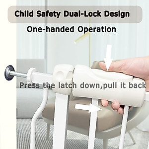 Thasamm Narrow Baby Gate 24"-29" for Doorways Stairs Tension Indoor Safety Gates White Metal Large Pressure Mounted Pet Gate Walk Through Long Safety Dog Gate for The House Doorways Stairs