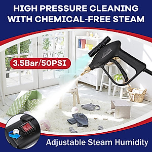 Moongiantgo 1700W High Pressure Steam Cleaner Handheld Portable Instant Steam Cleaning Machinefor Commercial Home USe Kitchen Bathroom Grout Tile Car Detailing (Black, 110V)