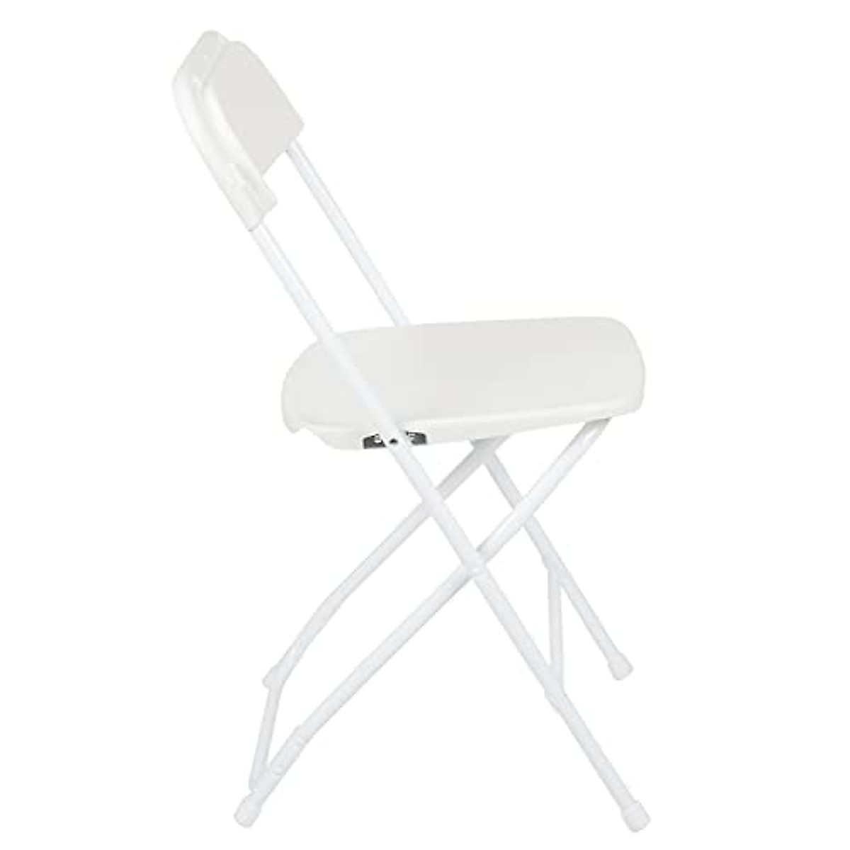 EMMA + OLIVER Set of 2 Plastic Folding Chairs - 650 LB Weight Capacity Lightweight Stackable Folding Chair in White
