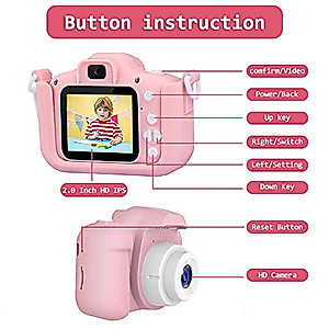 Kids Camera for Girls and Boys,1080P HD Digital Video Cameras for Toddler,Outdoor activity Anti-Drop Cartoon Camera 2.0 Inch Screen video recorder 3-12 Year Old kids Birthday Christmas Gift 32GB SD