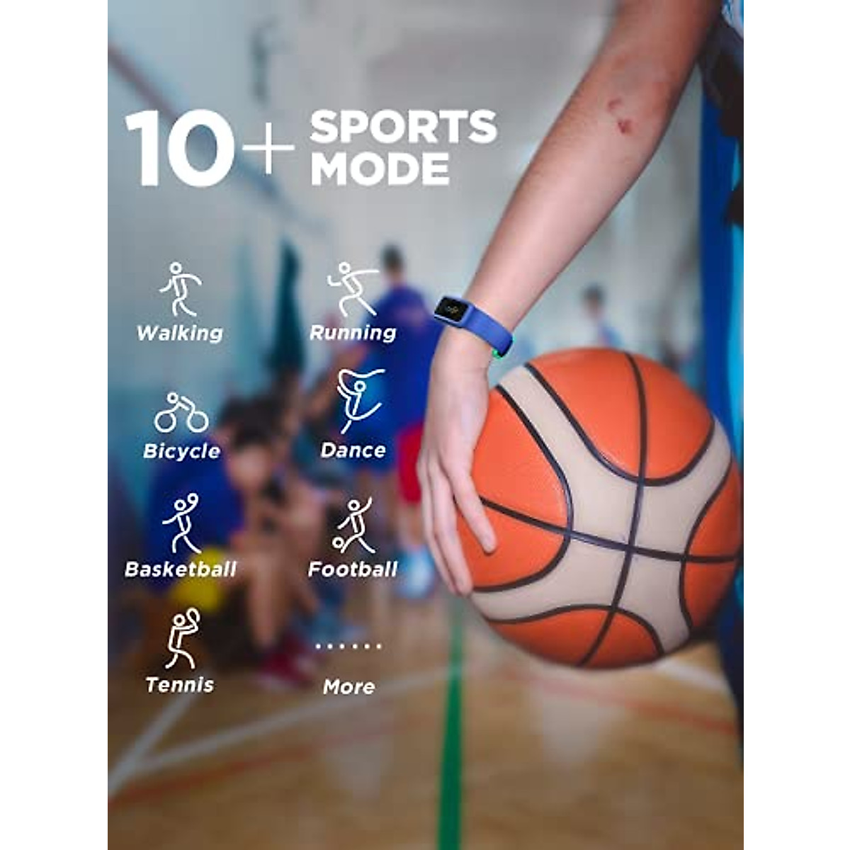 BIGGERFIVE Vigor Kids Fitness Tracker for Girls Boys Ages 5-15, Kids Watch with IP68 Waterproof, Pedometer, Kids Activity Tracker with Heart Rate Sleep Monitor, Calorie Step Counter Watch