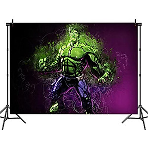 Cartoon Hulk Super Hero Photography Background Great Hulk Photo Backdrops for Baby Shower Children's Birthday Party Photo Booth Studio Props 5x3ft